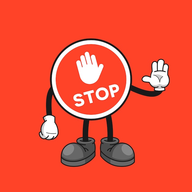 Animated Stop Sign Character Gesturing with Hands | Jiffy Designs