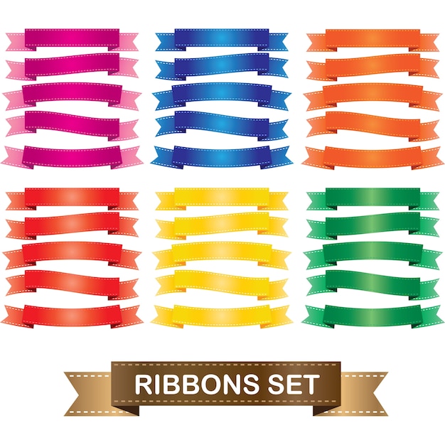 Vibrant Ribbon Banners Collection with Diverse Color Schemes | Jiffy ...