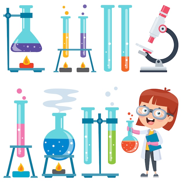 Vibrant Science Lab Equipment and Curious Scientist | Jiffy Designs