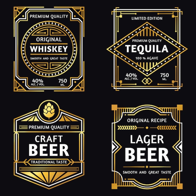 Vintage Alcohol Labels Collection Featuring Whiskey, Tequila, and Craft ...