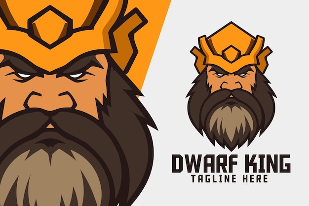 Powerful Dwarven Ruler: Majestic Dwarf King Emblem | Jiffy Designs