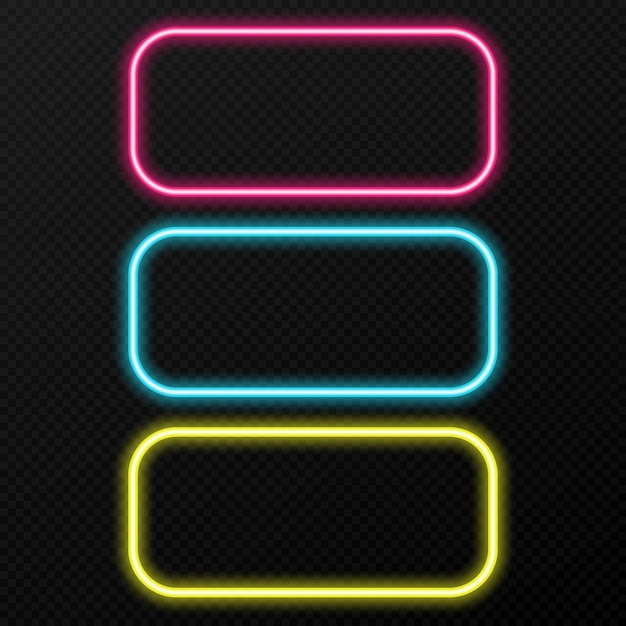 Vibrant Neon Rectangles on a Sleek Black Background | Jiffy Designs