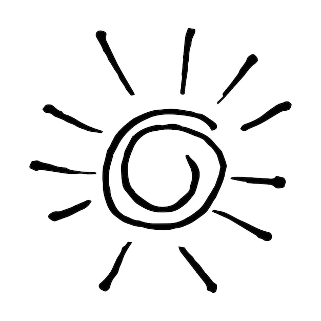 Minimalist Radiating Sun Design with Circular Swirls | Jiffy Designs