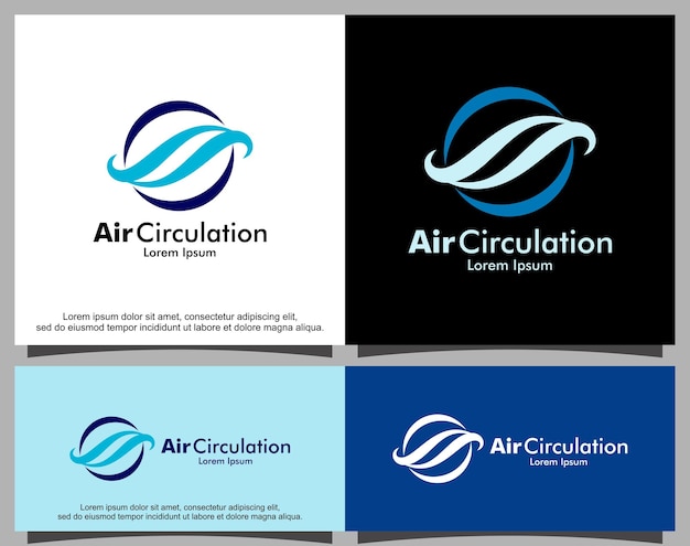 Elegant Swirling Air Circulation Logo Design with Textual Elements ...