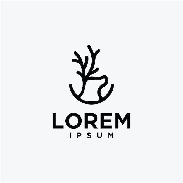 Minimalist Black Tree Silhouette with Lorem Ipsum Text Logo | Jiffy Designs