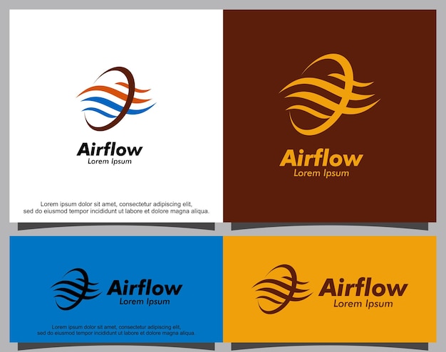 Vibrant Airflow Logo Designs in Multiple Colorways | Jiffy Designs