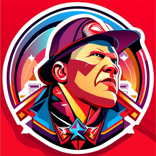 Vibrant Retro Portrait of a Heroic Figure | Jiffy Designs