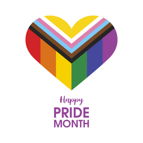 Happy Pride Month Icon Vector. Progress Lgbtqia Pride Flag In Heart ...