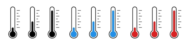 Diverse Thermometer Icons Depicting Temperature Levels | Jiffy Designs