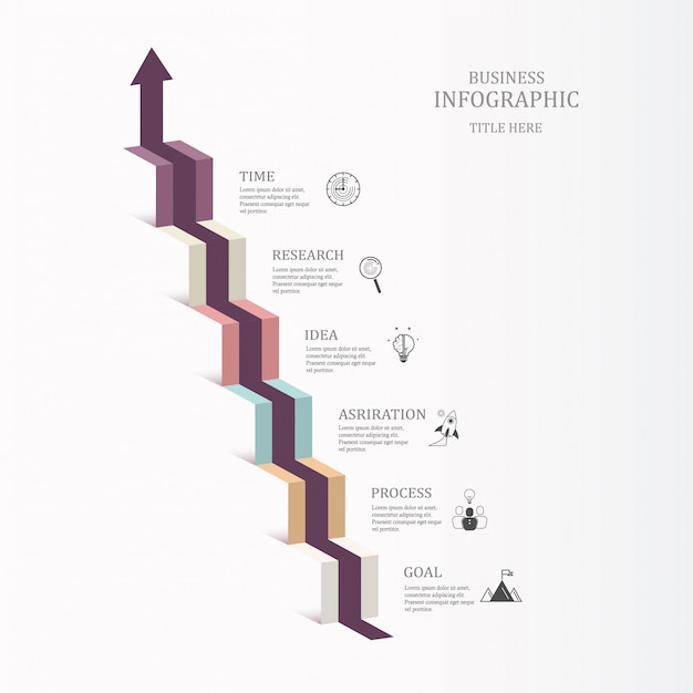 Vibrant Staircase of Progress: A Visually Striking Business Infographic ...