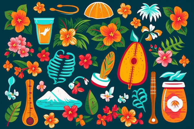 Vibrant Tropical Motifs and Hawaiian Cultural Elements | Jiffy Designs