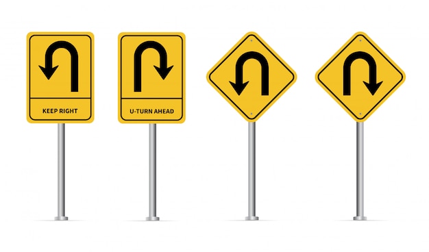 Navigational Road Signs with Directional Arrows in Yellow | Jiffy Designs