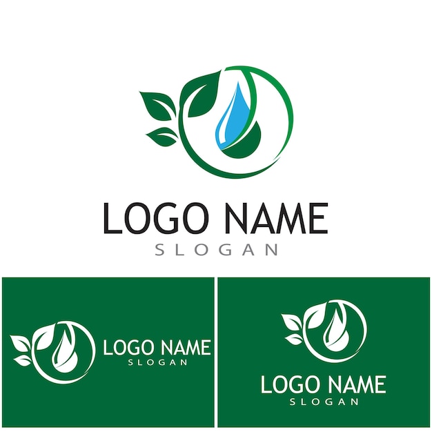 Versatile Nature-Inspired Logo Collection with Leaf and Water Motifs ...