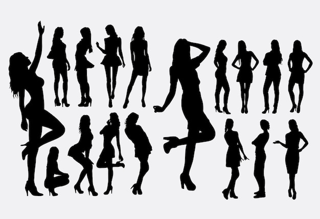 Diverse Silhouettes of Empowered Women in Elegant Poses | Jiffy Designs