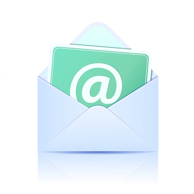Envelope with Green At Symbol Icon on White Background | Jiffy Designs