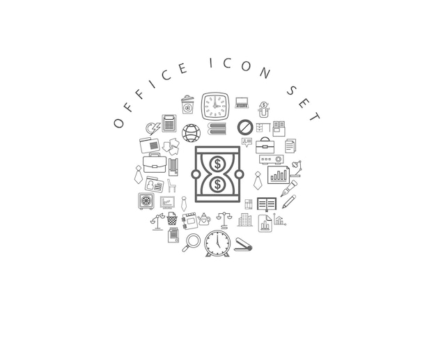 Diverse Collection of Versatile Office Icons for Multipurpose Use ...