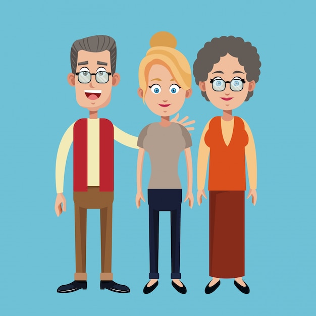 Cheerful Trio of Stylish Cartoon Characters | Jiffy Designs