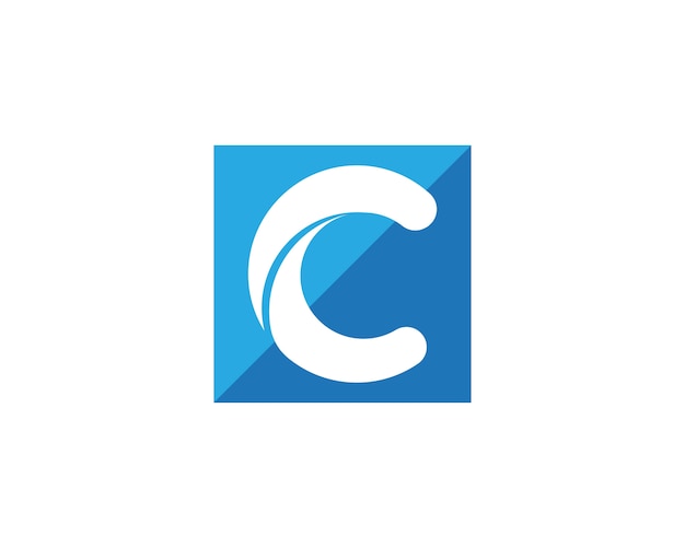 Bold Blue Letter C with Stylized Wave Shape | Jiffy Designs
