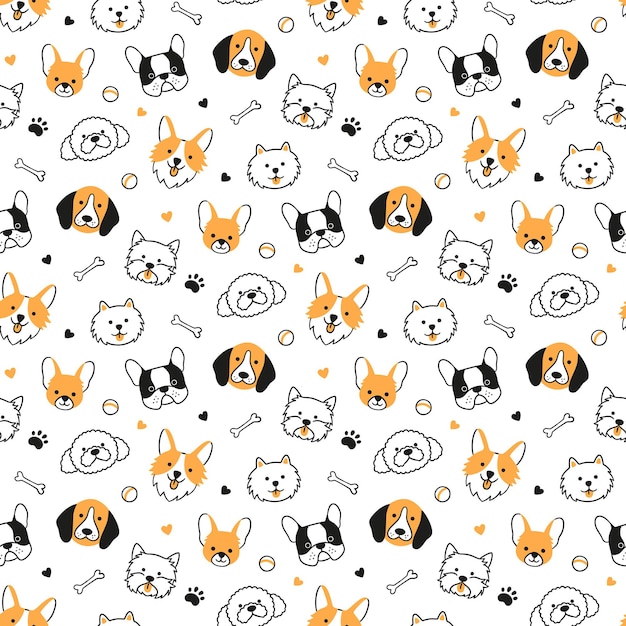 Charming Canine Companions: A Delightful Paw-Print Pattern | Jiffy Designs