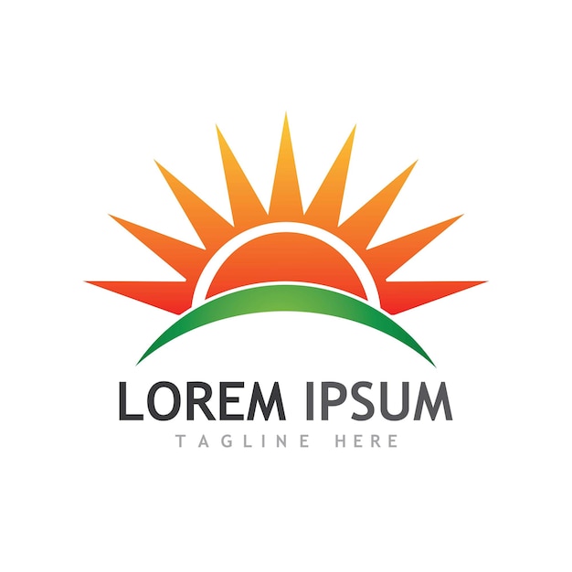 Rising Sun Logo with Green Hills and Tagline | Jiffy Designs