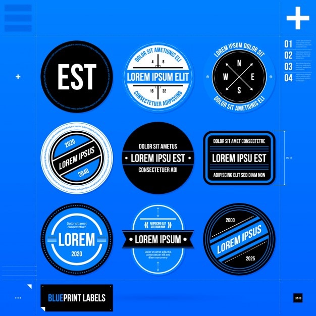 Diverse Collection of Vintage-Inspired Emblems and Badge Designs ...