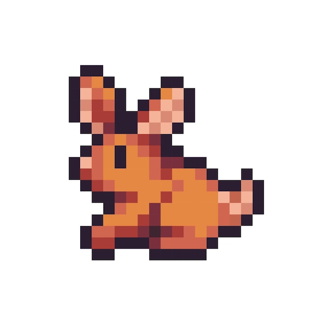 Charming Pixel Art Rabbit in Warm Tones | Jiffy Designs