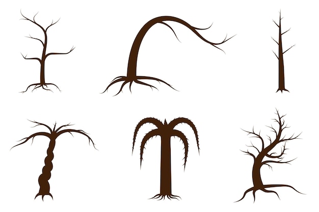 Diverse Collection of Stylized Bare Tree Silhouettes | Jiffy Designs