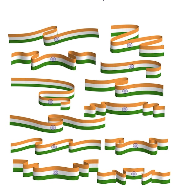 Vibrant Tricolor Ribbons Waving with Indian Flag Motifs | Jiffy Designs