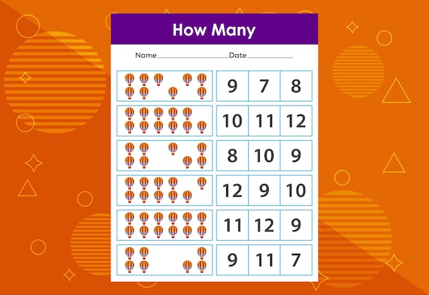 Vibrant Counting Grid with Lightbulb Icons | Jiffy Designs