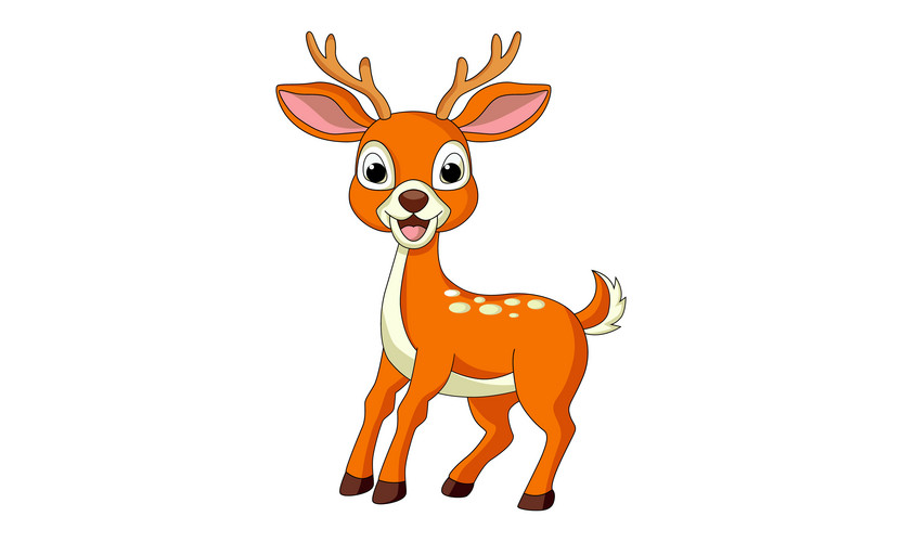 Funny Deer Cartoon Vector Illustration. | Jiffy Designs