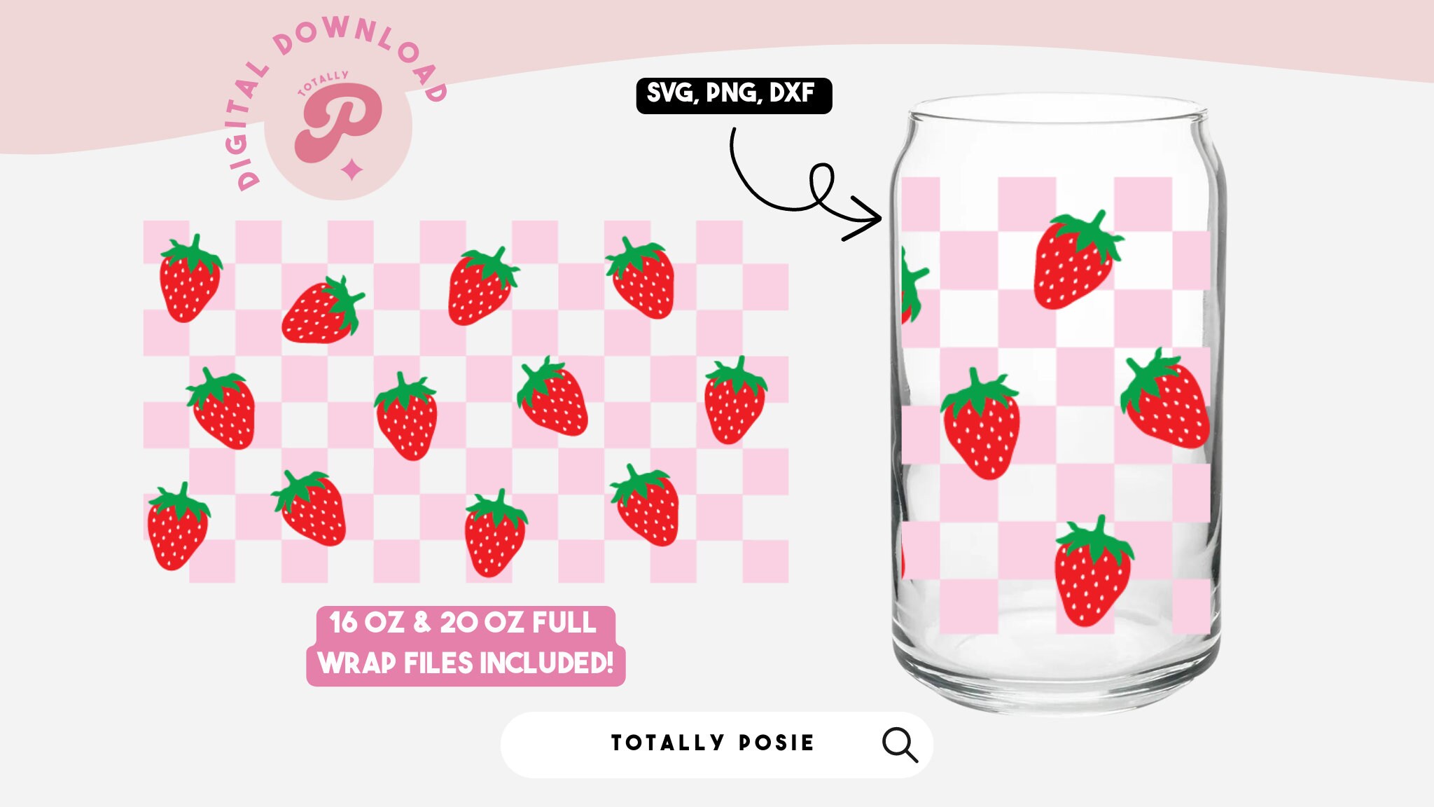 Strawberry Checkered Pattern Featuring Vibrant Red Berries on Pink ...