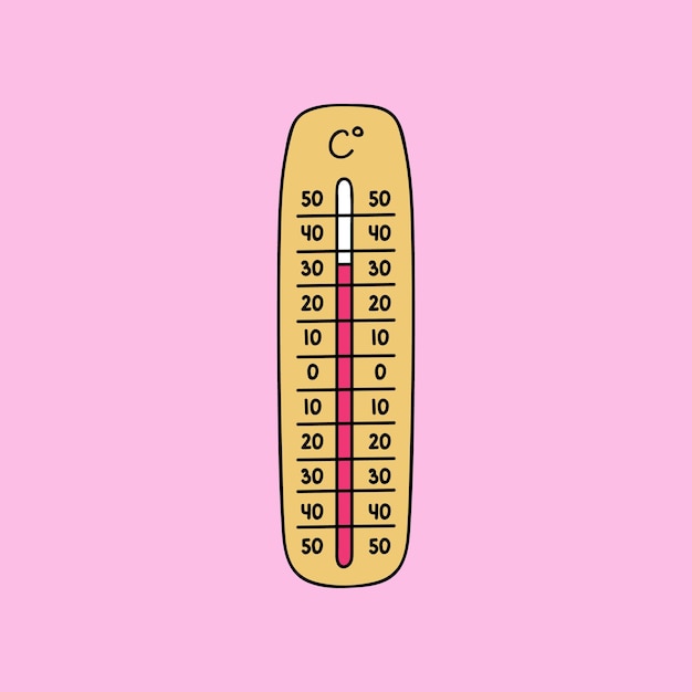 Vibrant Thermometer Icon on Pastel Pink Background | Jiffy Designs