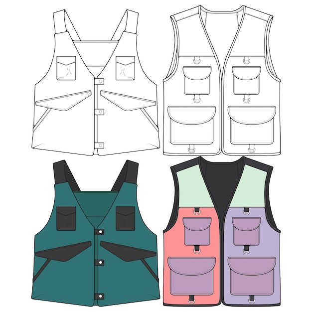 Versatile Multi-Pocket Utility Vest Collection with Diverse Color ...