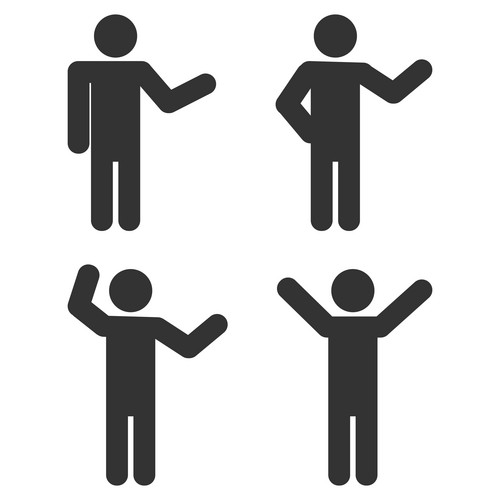 Set Of Active Man Pictograms Illustrated On White Background | Jiffy ...
