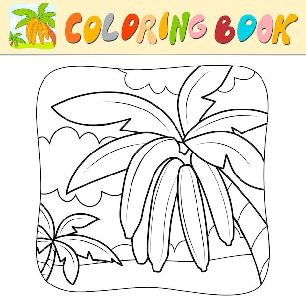 Tropical Landscape Coloring Page with Palm Trees and Leaves | Jiffy Designs