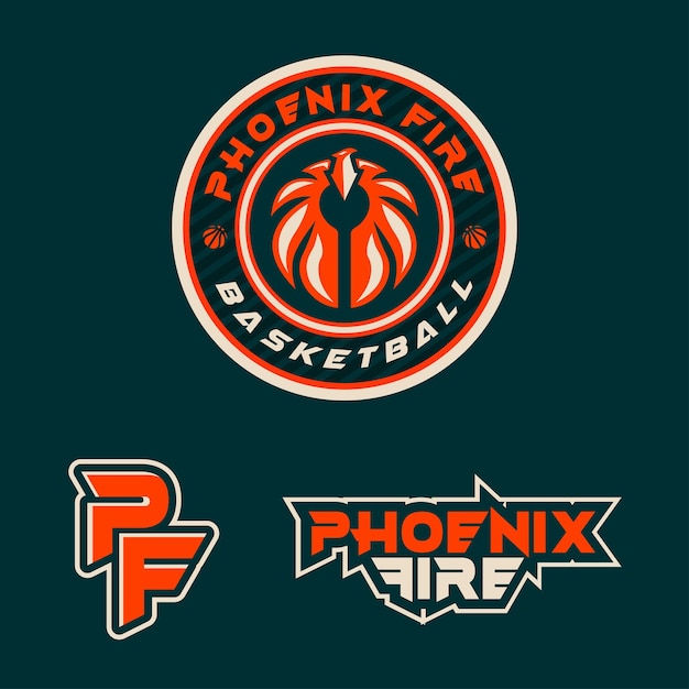 Vibrant Phoenix Fire Basketball Logo and Insignia | Jiffy Designs