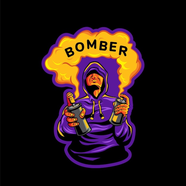 Hooded Figure Wielding Explosive Cans in Vibrant Illustration | Jiffy ...