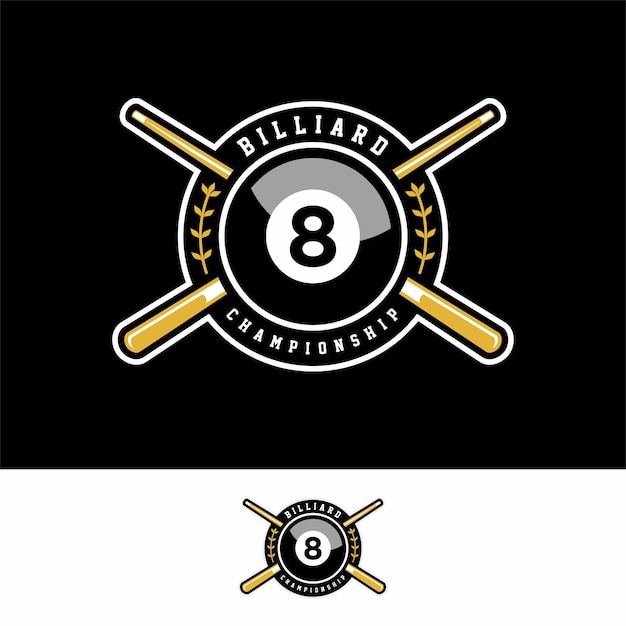 Iconic 8-Ball Billiard Championship Emblem | Jiffy Designs