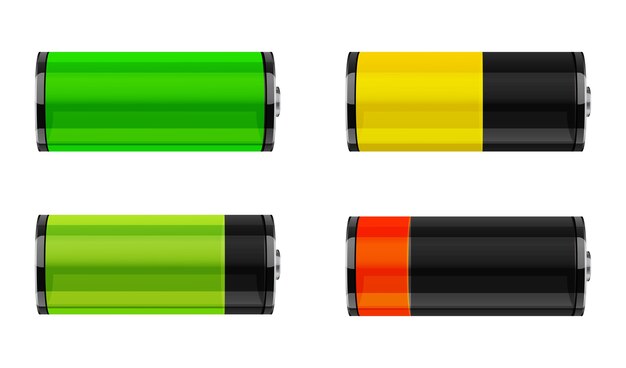 Vibrant Battery Charge Indicators in Contrasting Colors | Jiffy Designs