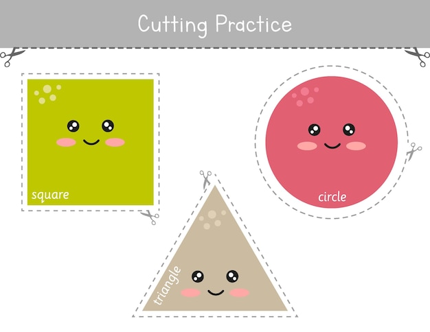 Cheerful Geometric Shapes for Cutting Practice | Jiffy Designs