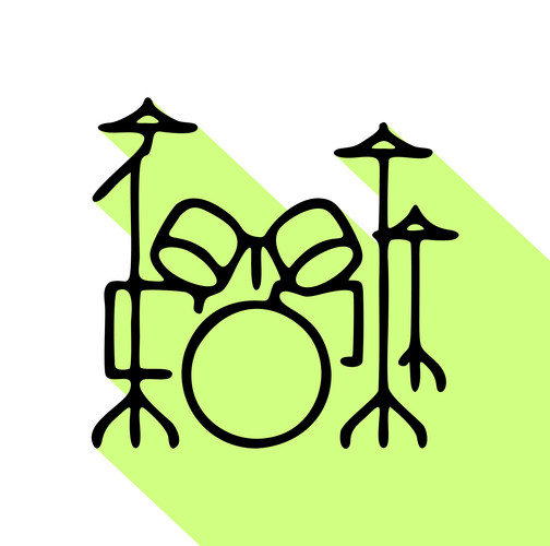 Drum Kit Line Icon, Vector Pictogram Of Percussion. Musical Instrument ...