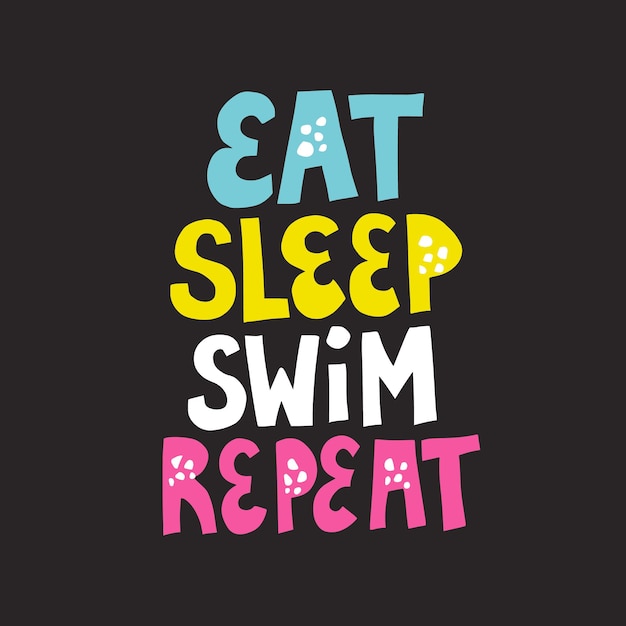 Colorful Typographic Design with Playful Swimming Motif | Jiffy Designs
