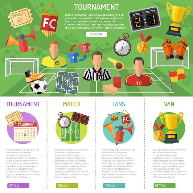 Exciting Football Tournament with Vibrant Imagery and Iconic Elements ...
