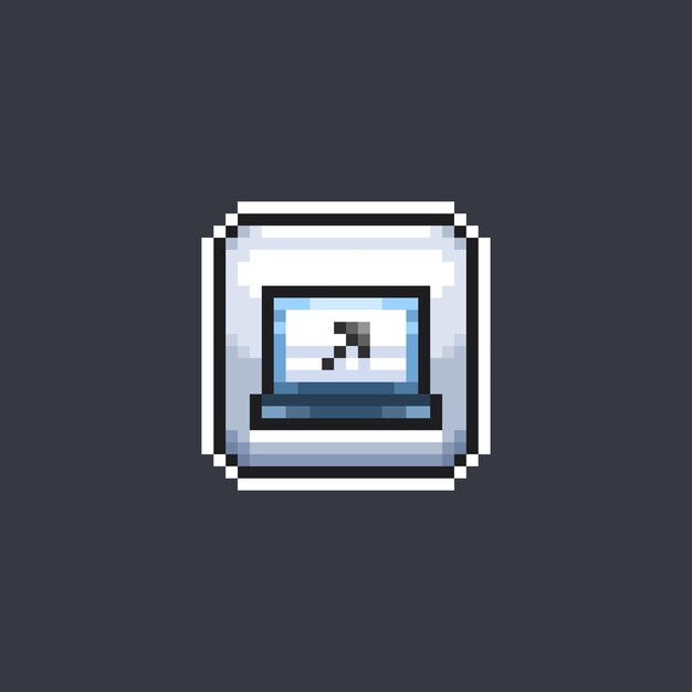 Pixel Art Laptop Icon: Sleek Digital Device | Jiffy Designs