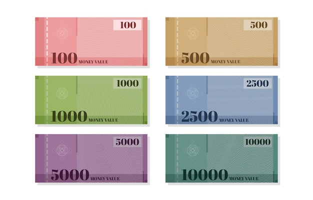 Vibrant Banknote Collection: Diverse Denominations and Hues | Jiffy Designs