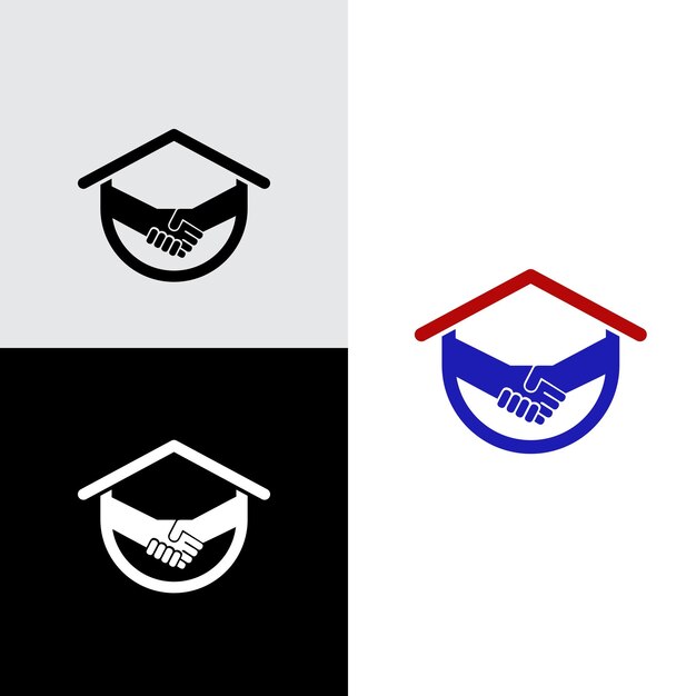 Stylized Handshake Symbols in Minimalist Geometric Design | Jiffy Designs