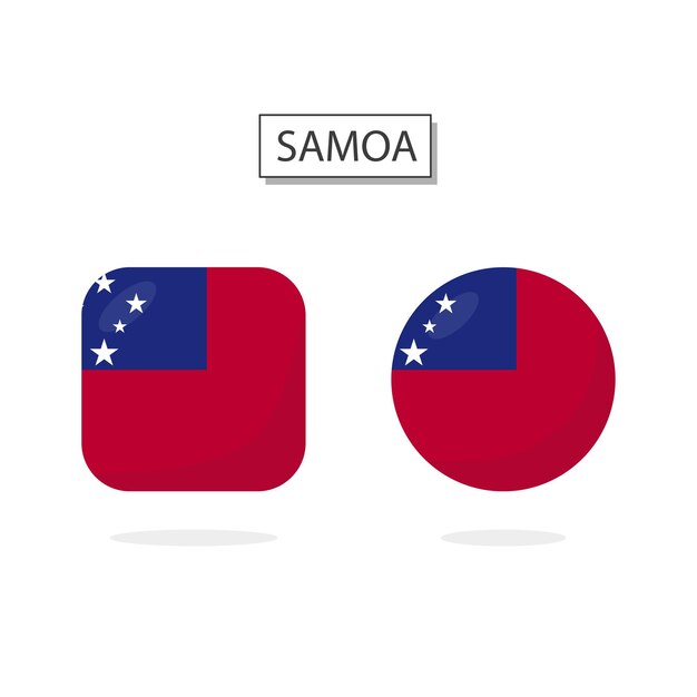 Vibrant Samoa Flag Symbols in Minimalist Design | Jiffy Designs