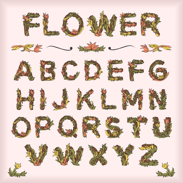 Floral Alphabet with Blooming Letters and Greenery | Jiffy Designs