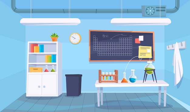 Vibrant Science Classroom with Chalkboard and Lab Equipment | Jiffy Designs
