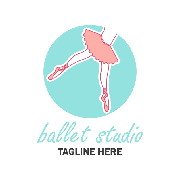 Graceful Ballet Dancer Silhouette with Tagline Logo Design | Jiffy Designs